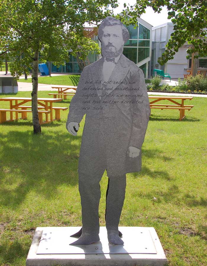 Louis Riel cutout at Batoche National Historic Site